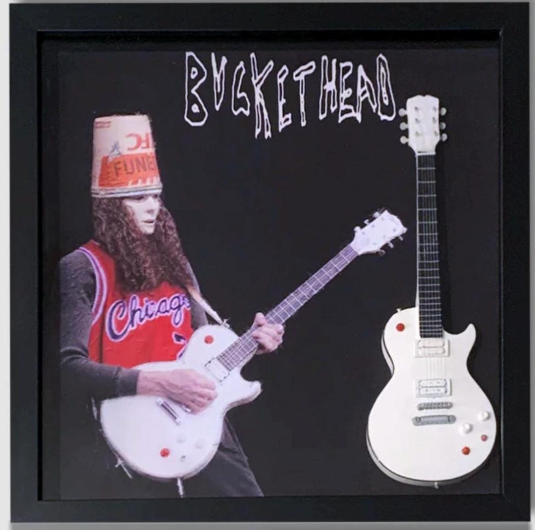 Buckethead Tribute Shadow Box: Handmade Guitar & Photo Art - Etsy