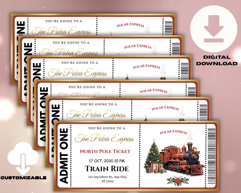 Personalized Polar Express Ticket Printable, Polar Express Ticket ...