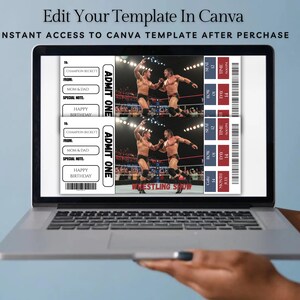 Editable Wrestling Event Ticket, Boxing Match Ticket Stub, Surprise ...