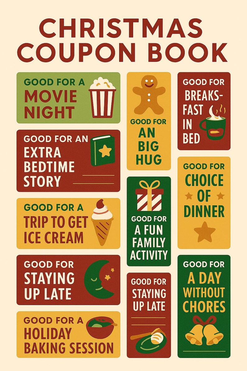 Christmas Coupon Book Printable | Instant Download - Etsy