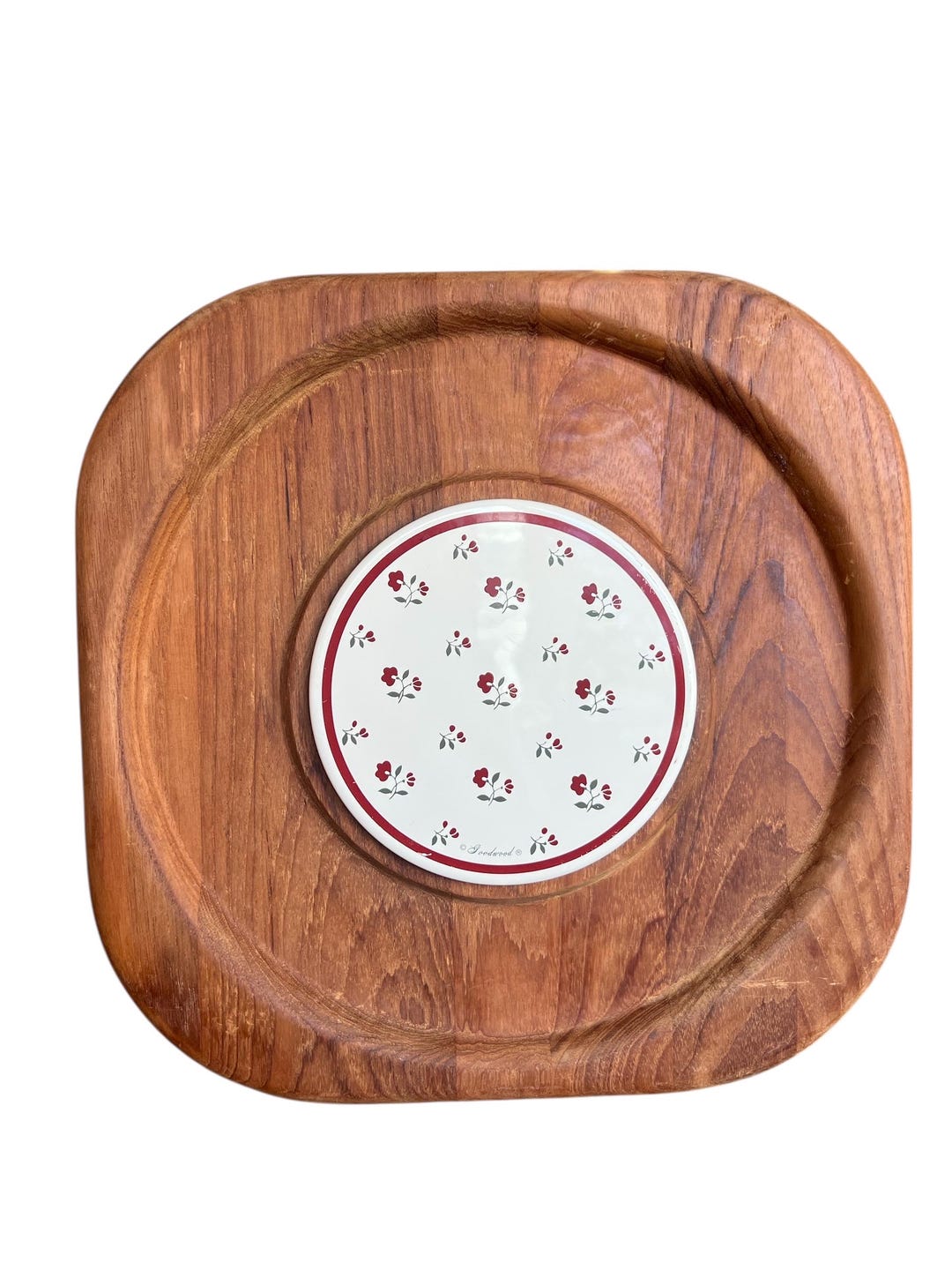 Goodwood Teakwood Cheese Tray With Enamel Insert Plate - Etsy
