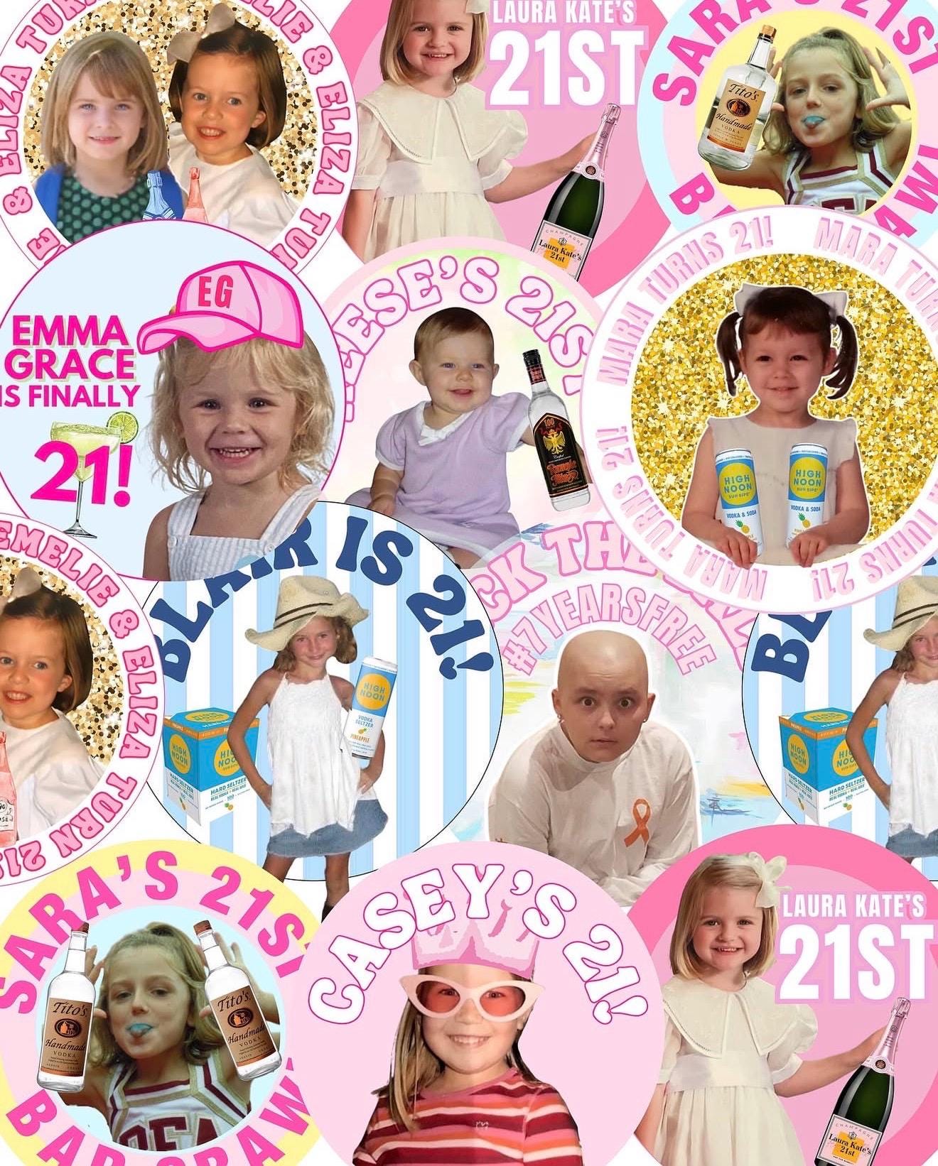 Custom 21st Birthday Stickers | Sign Night Stickers | Personalized 21st ...