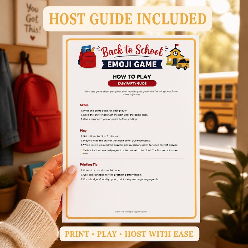 Back to School Emoji Game | Party Activity | 20 Clues (instant Download ...
