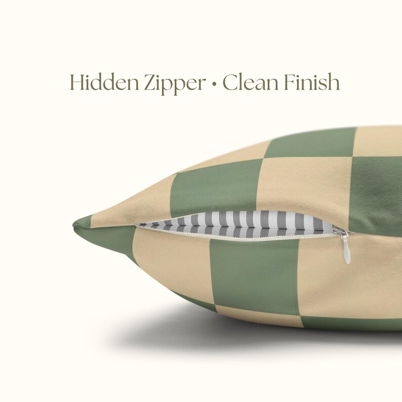 Checkerboard Mid Century Modern Pillow Cover, Cozy Plaid Cushion ...