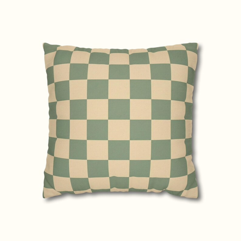 Checkerboard Mid Century Modern Pillow Cover, Cozy Plaid Cushion ...