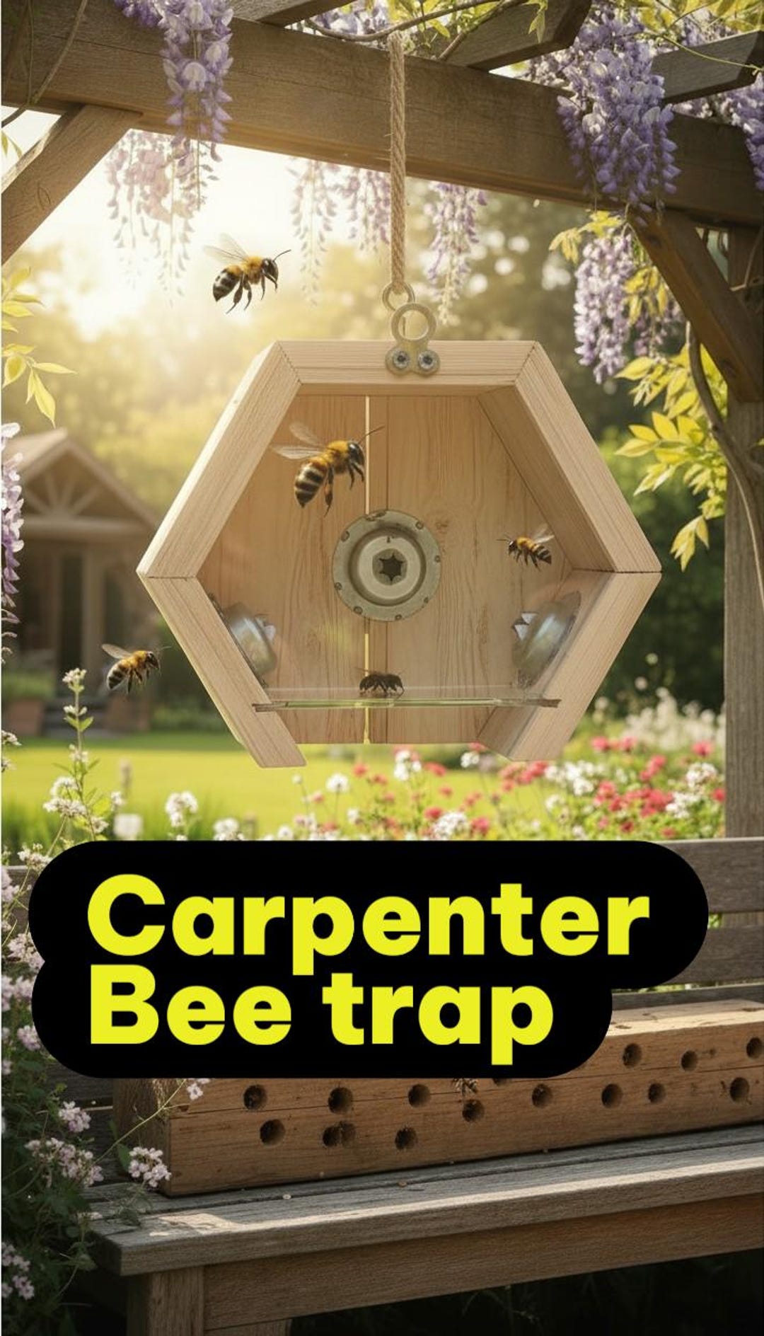 Eco-friendly Carpenter Bee Trap – Natural Fir Wood Garden Decor - Etsy