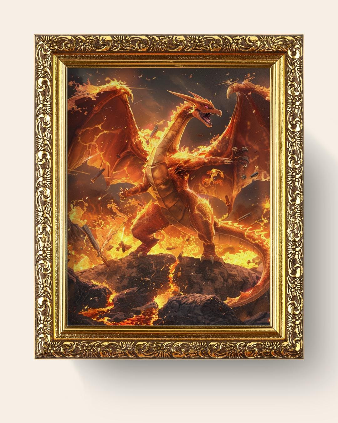 Charizard Poster- Pokemon Canvas - Etsy