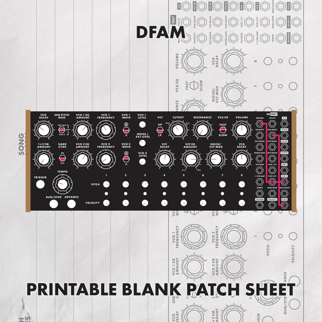 Moog DFAM Blank Patch Sheet Printable - Etsy
