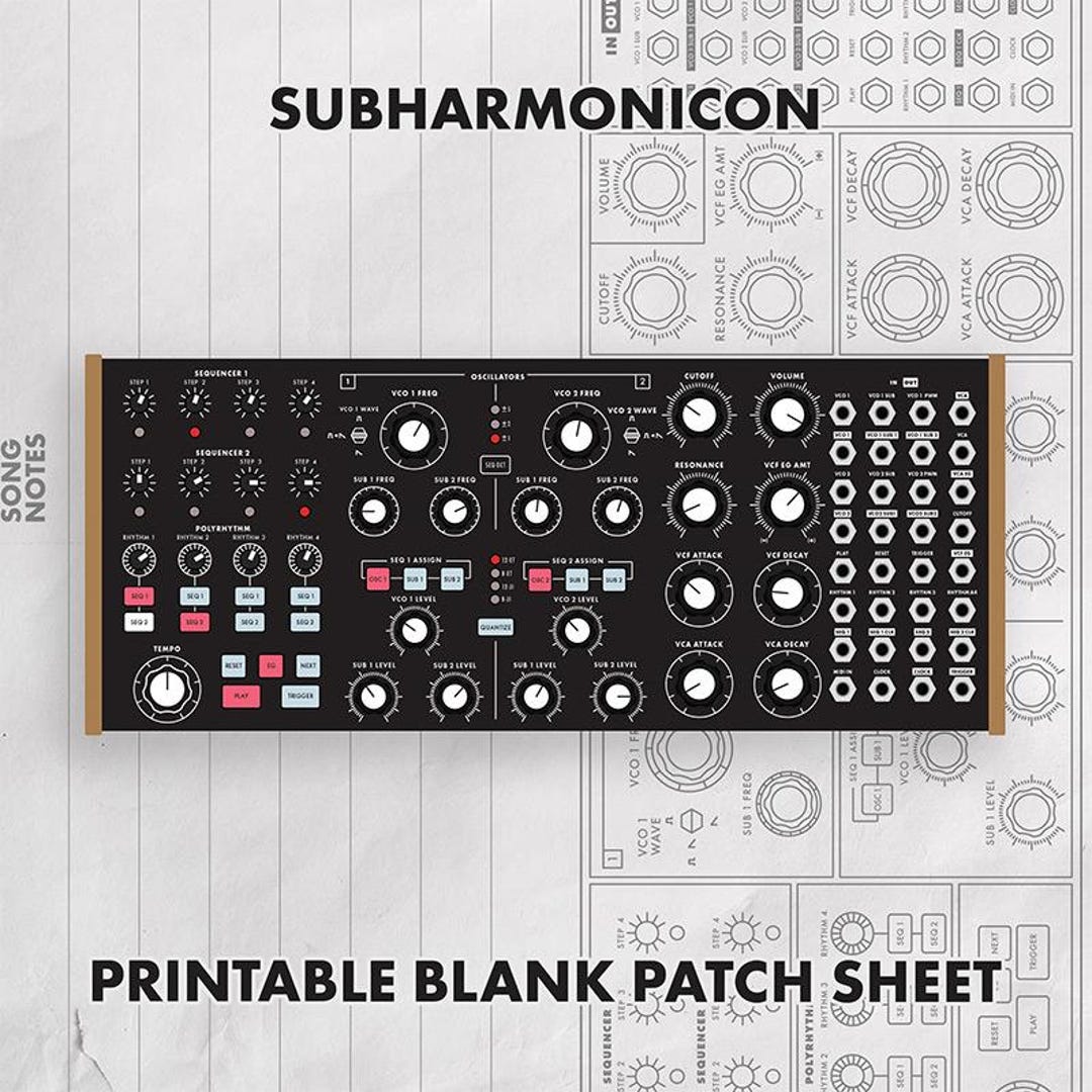 Moog Subharmonicon Blank Patch Sheet | Synth Notes Template (PDF ...