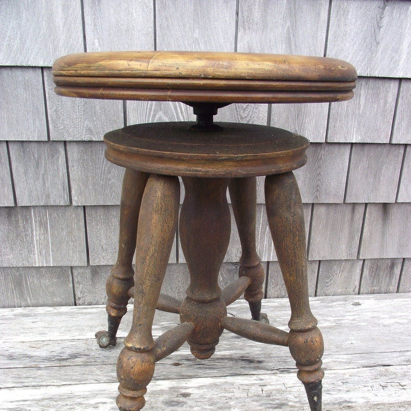 Antique Piano Stool - Etsy