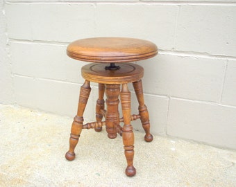 Antique piano stool | Etsy
