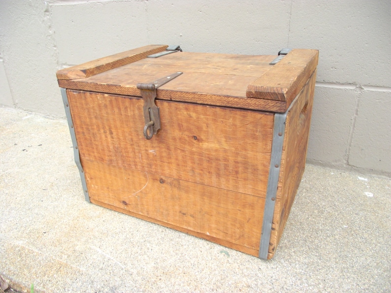 Antique HOOD Wood Milk Delivery Crate Porch Box Tin Lined | Etsy
