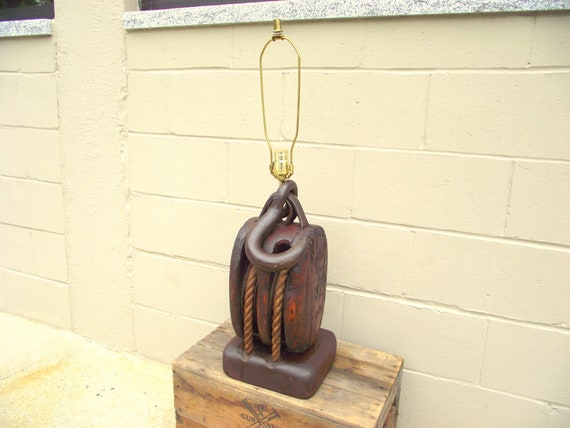 Huge Antique Nautical Industrial Wooden Pulley Block Table | Etsy