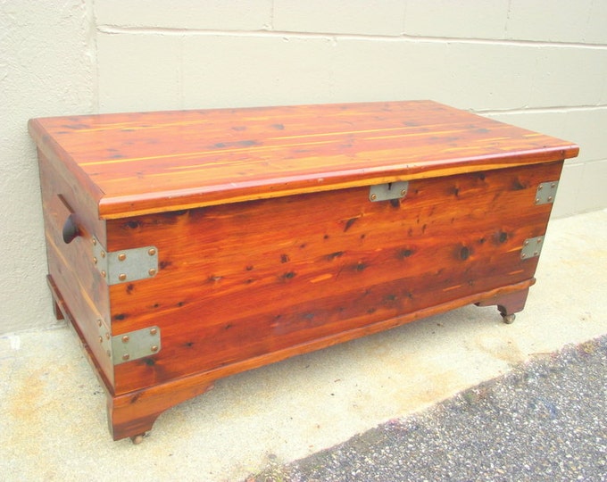 Rolling Solid Cedar Chest Storage Trunk Coffee Table Rustic - Etsy