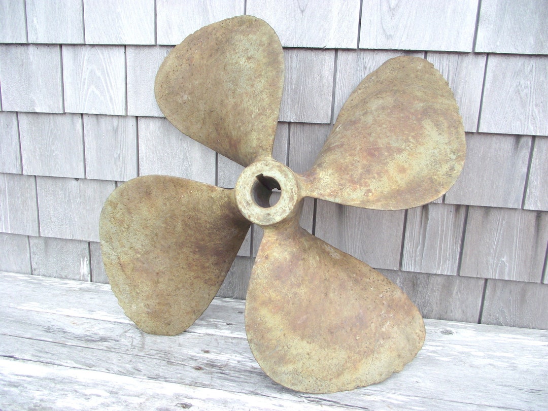 Authentic 24in Brass Ship Propeller Antique Maritime Fishing Vessel ...