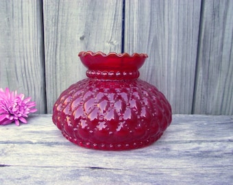 Red Glass Lamp Shade | Etsy