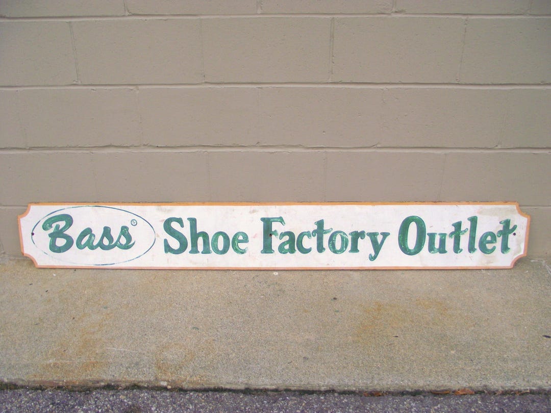 6 FOOT - Vintage Advertising Sign - BASS Shoes - Hand Painted Wood ...