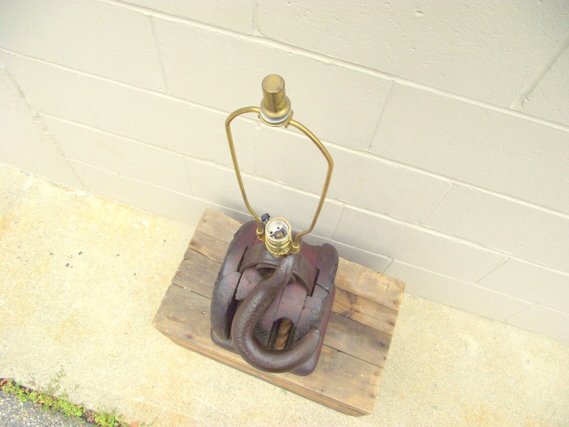 Huge Antique Nautical Industrial Wooden Pulley Block Table | Etsy