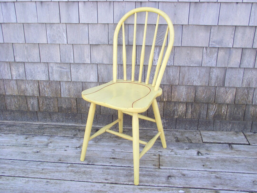 Antique Bentwood Spindle Back Chair - Bow Back Windsor - Painted ...