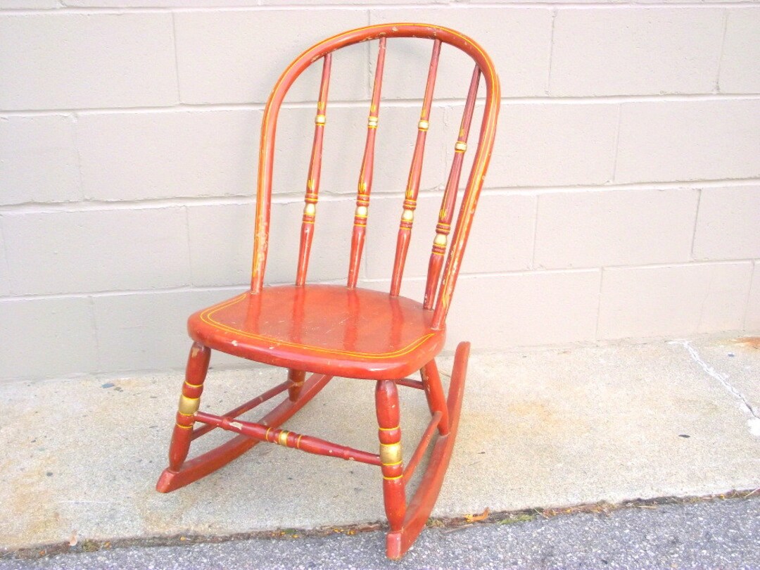 Antique Windsor Bentwood Spindle Back Rocking Chair - Rustic Windsor ...