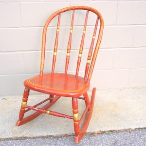 Antique Spindle Back Rocking Chair - Etsy