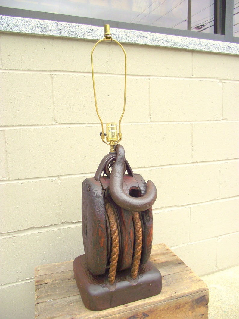 Huge Antique Nautical Industrial Wooden Pulley Block Table | Etsy