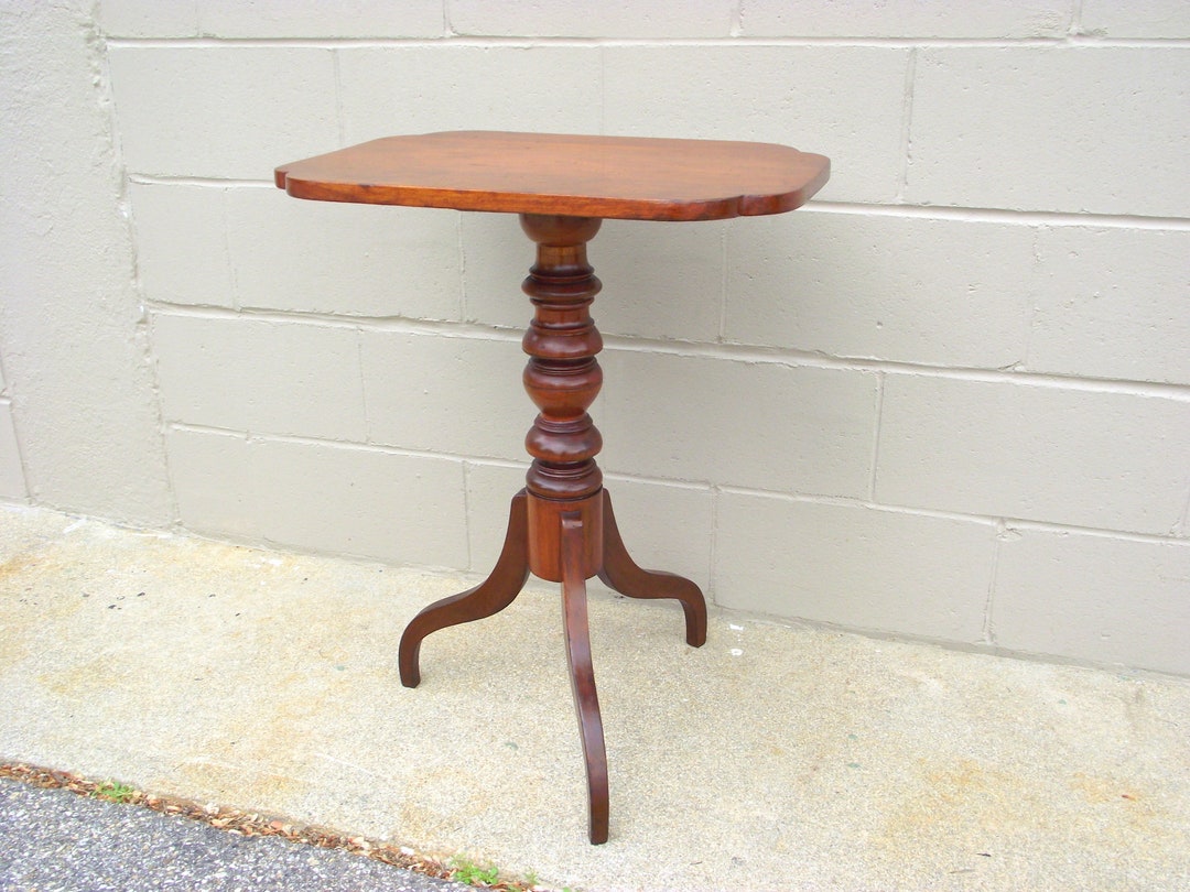 18th Century Antique Candlestick Tea Table - Walnut Pedestal Table ...