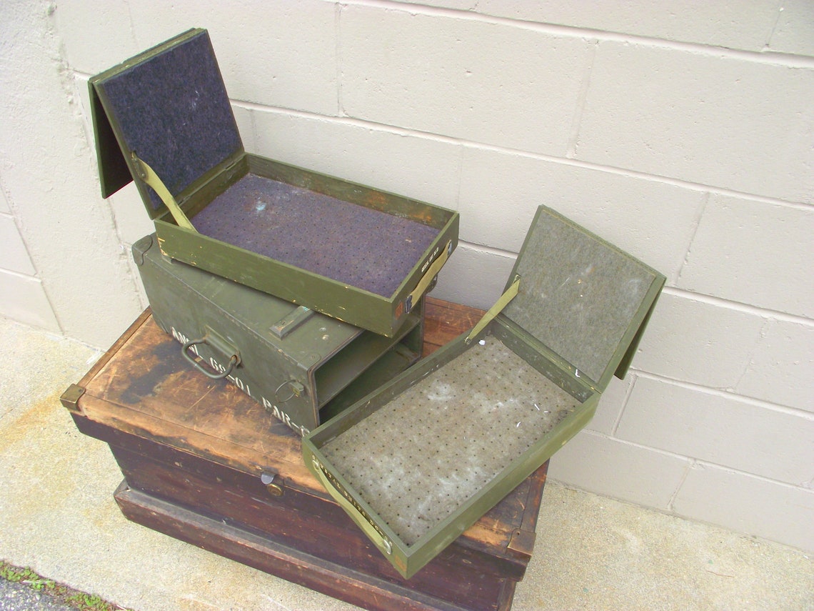 US ARMY Signal Corps Military Radio Crystal Case Box Wooden | Etsy