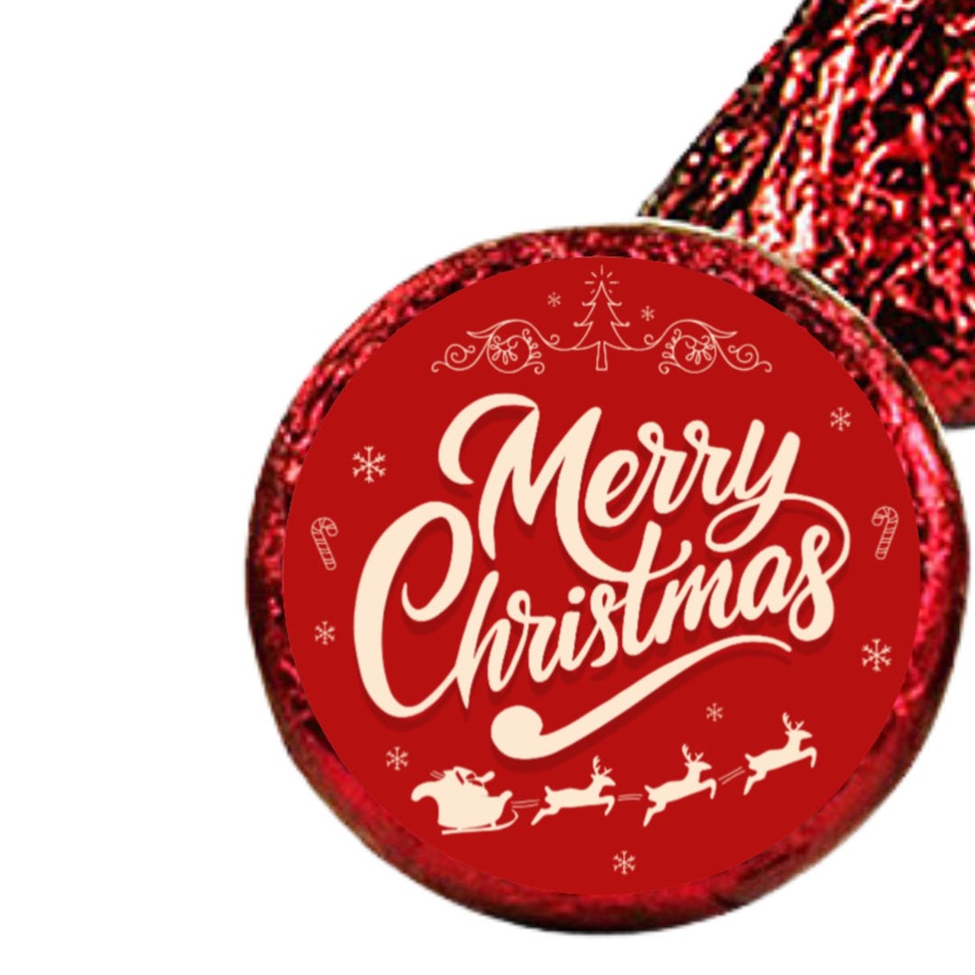 Merry Christmas Stickers | Santa Sleigh Design|set of 100 | Glossy ...