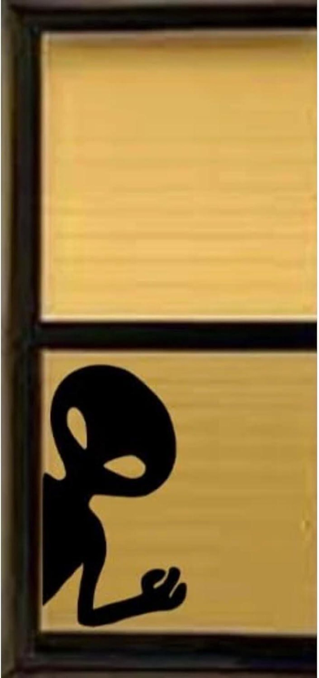 Alien Silhouette Window Decal, Halloween Window Static Cling Decal ...