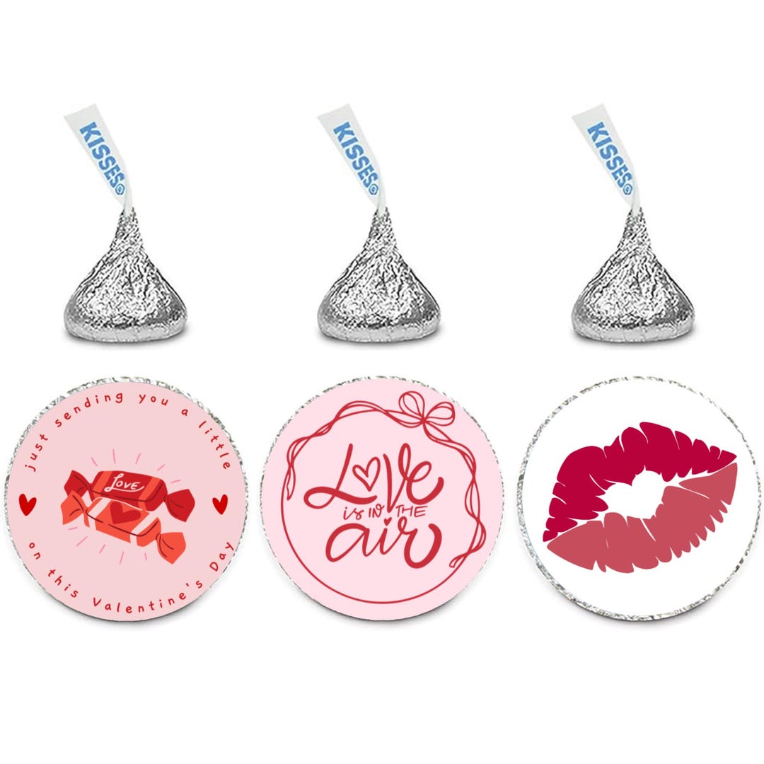 Happy Valentines Day Kiss Candy Stickers | 3 Different Designs | Glossy ...