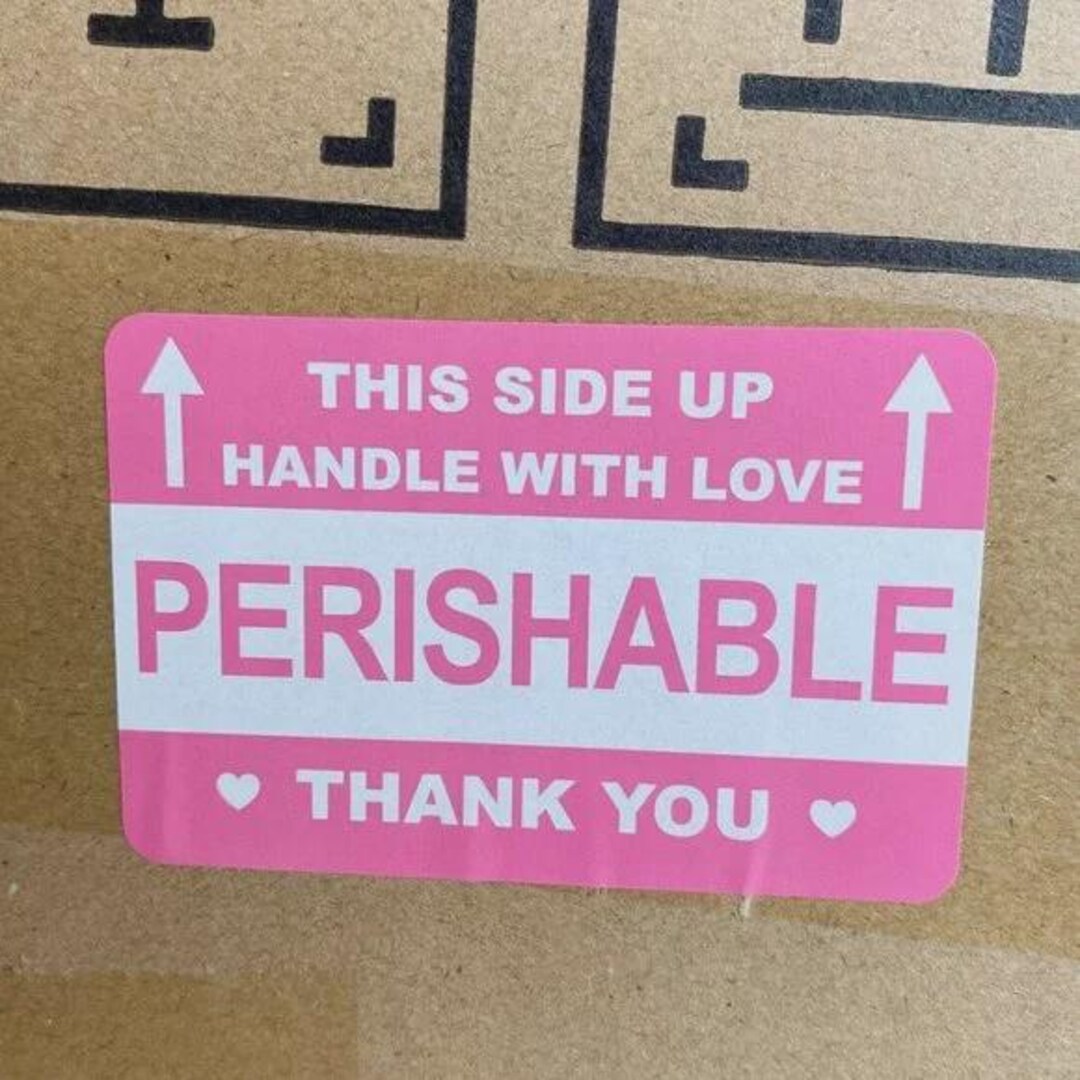 Pink Perishable Shipping Labels, Handle With Love, This Side Up, Set of ...