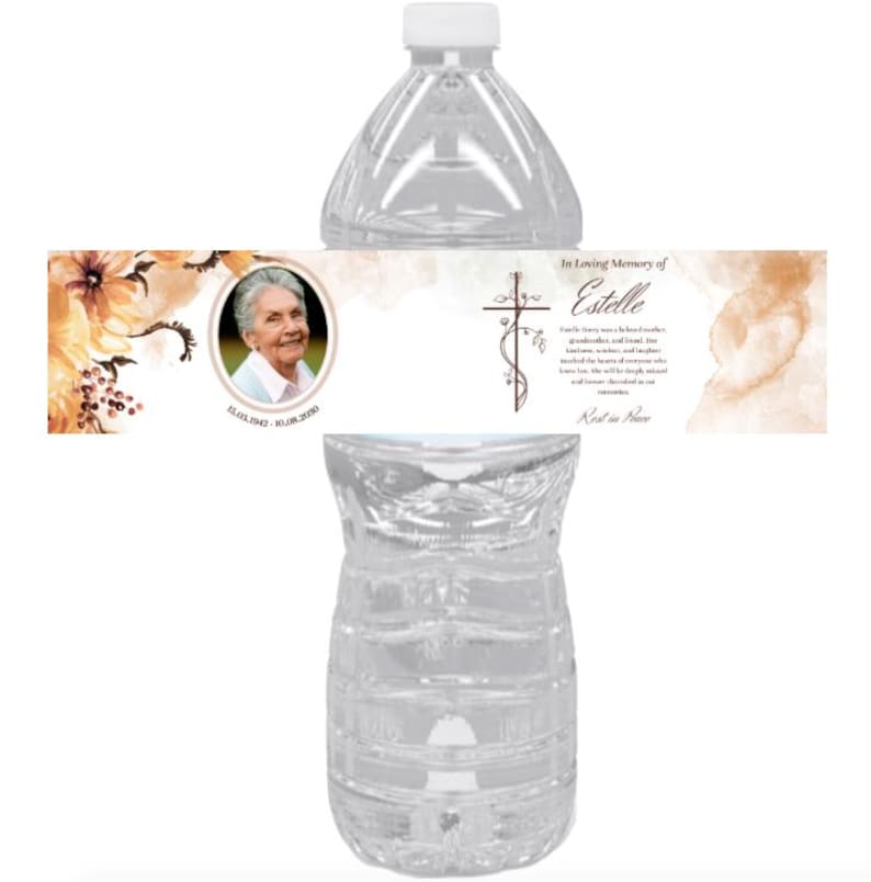 Personalized Funeral Water Bottle Labels |12pcs | in Loving Memory ...