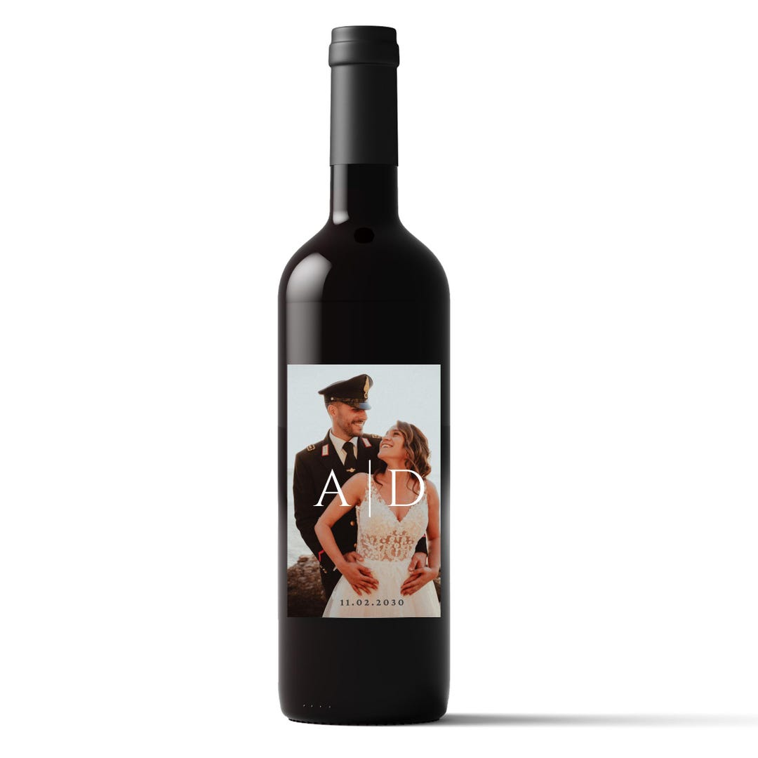 Personalized Wedding Wine Bottle Label | Custom Bride and Groom ...