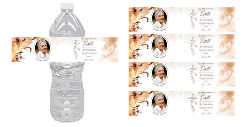 Personalized Funeral Water Bottle Labels |12pcs | in Loving Memory ...