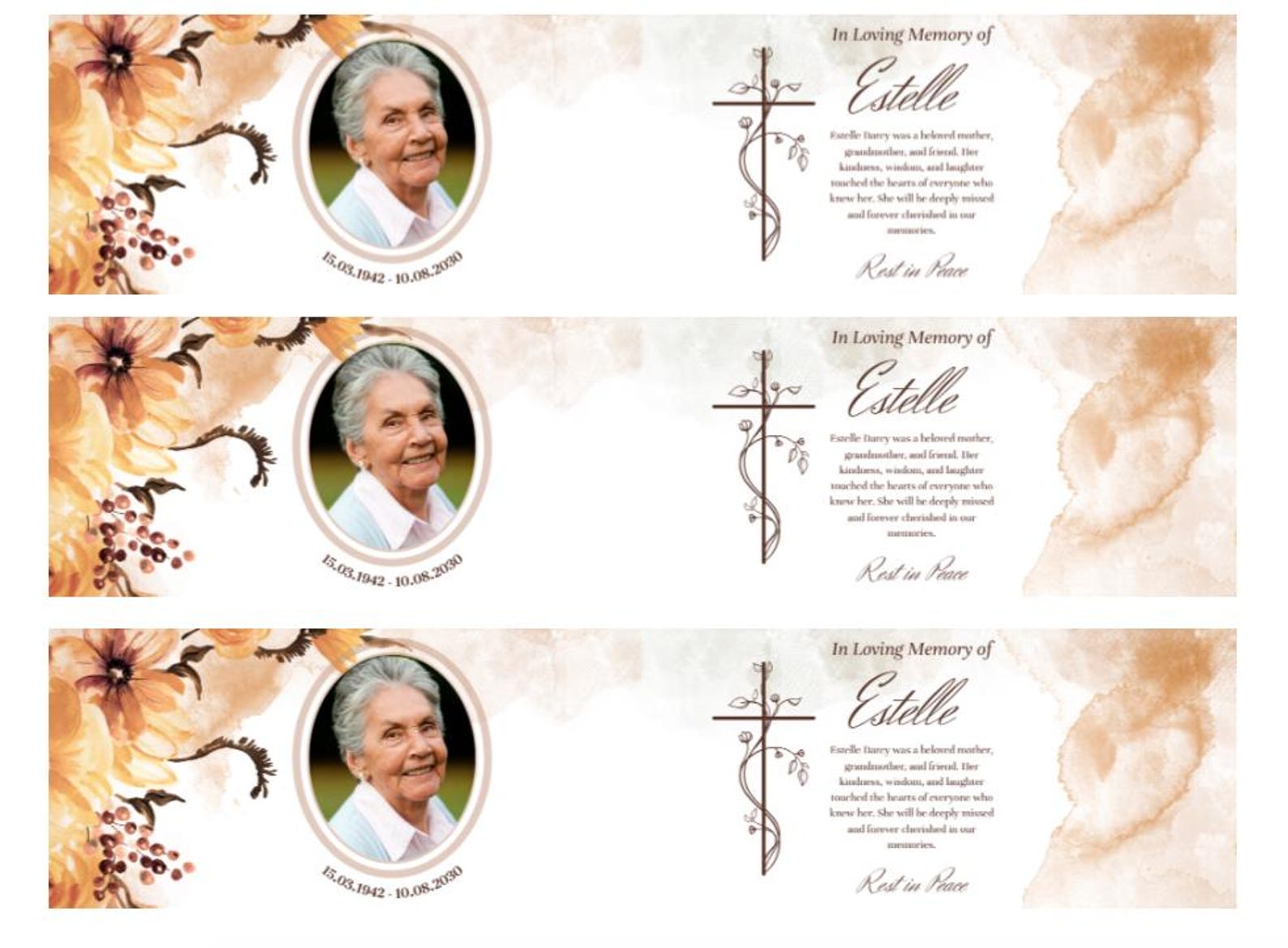 Personalized Funeral Water Bottle Labels |12pcs | in Loving Memory ...