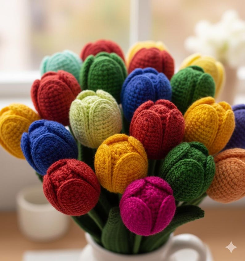 Crochet Tulip Pattern | Realistic Amigurumi Flower Tutorial (PDF) - Etsy