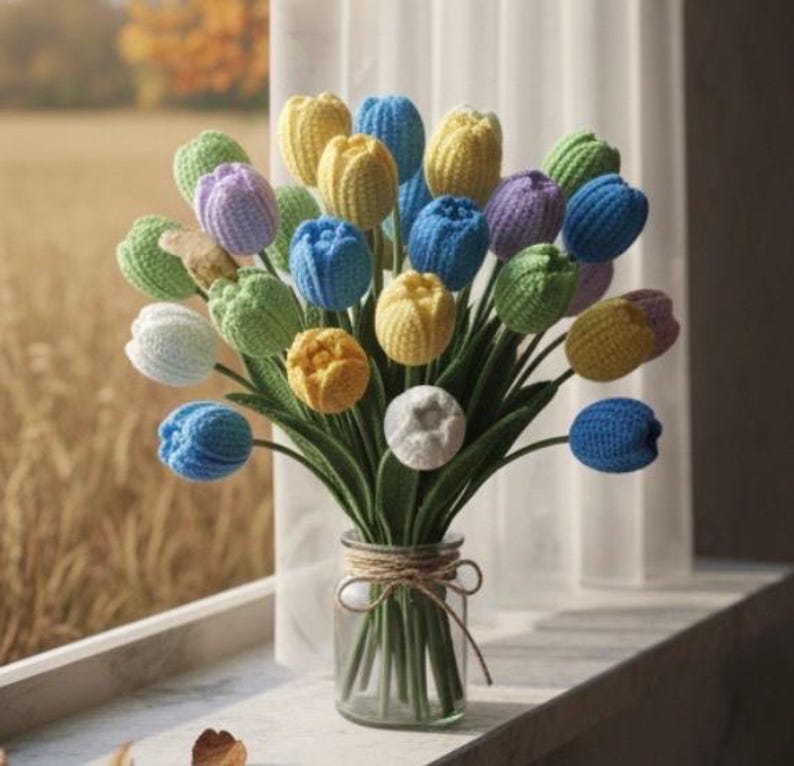 Crochet Tulip Pattern | Realistic Amigurumi Flower Tutorial (PDF) - Etsy
