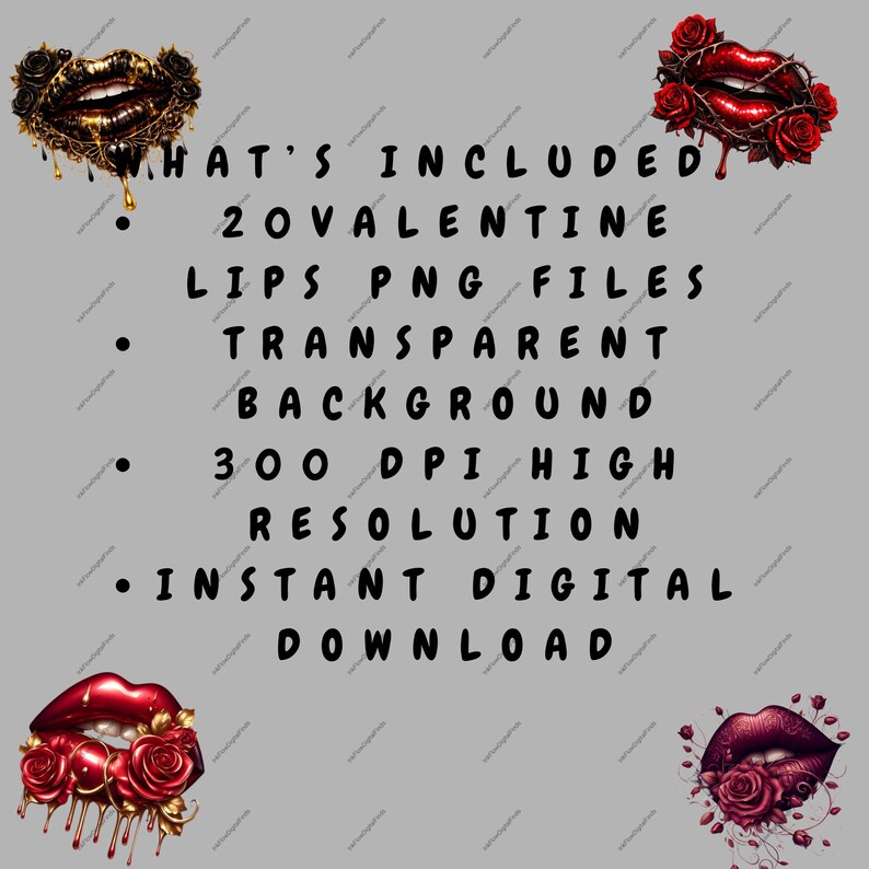 Smooch Lips Png Bundle Luxury Red Black And Gold Lips Clipart