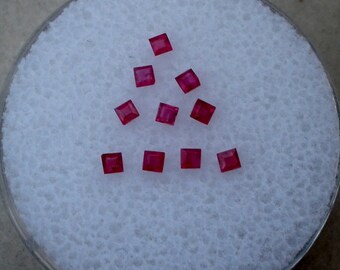 6 Loose Natural Red Ruby Round Gems 2.5mm | Etsy