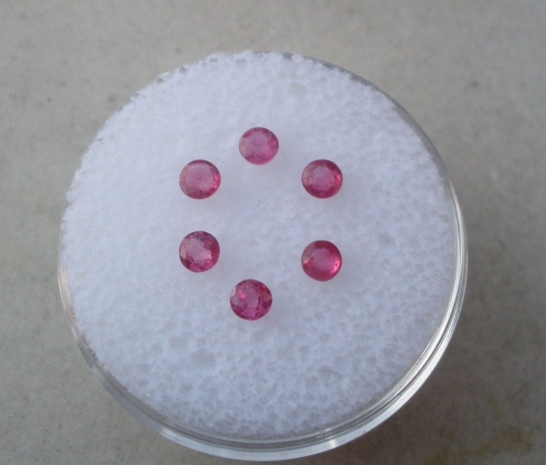 6 Loose Natural Red Ruby Round Gems 2.5mm Each - Etsy