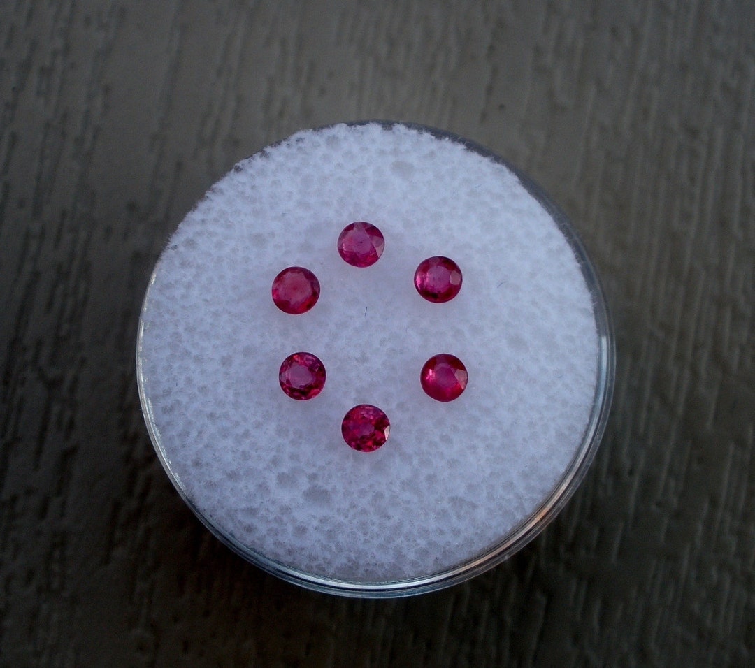 6 Loose Natural Red Ruby Round Gems 2.5mm - Etsy