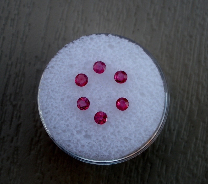 6 Loose Natural Red Ruby Round Gems 2.5mm - Etsy
