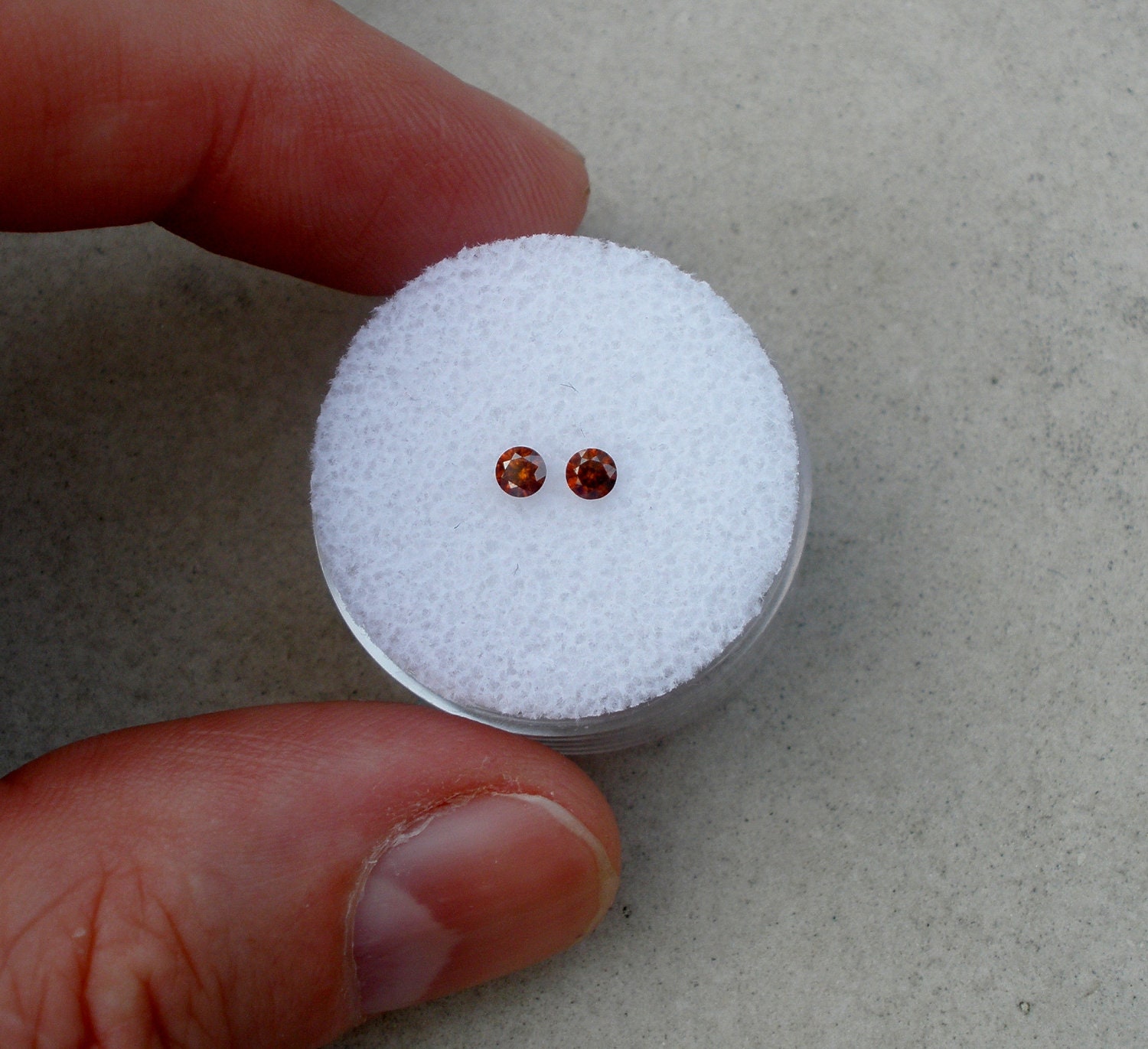 Cognac Red Natural Diamond Loose Faceted Round Pair 3.5mm Each - Etsy