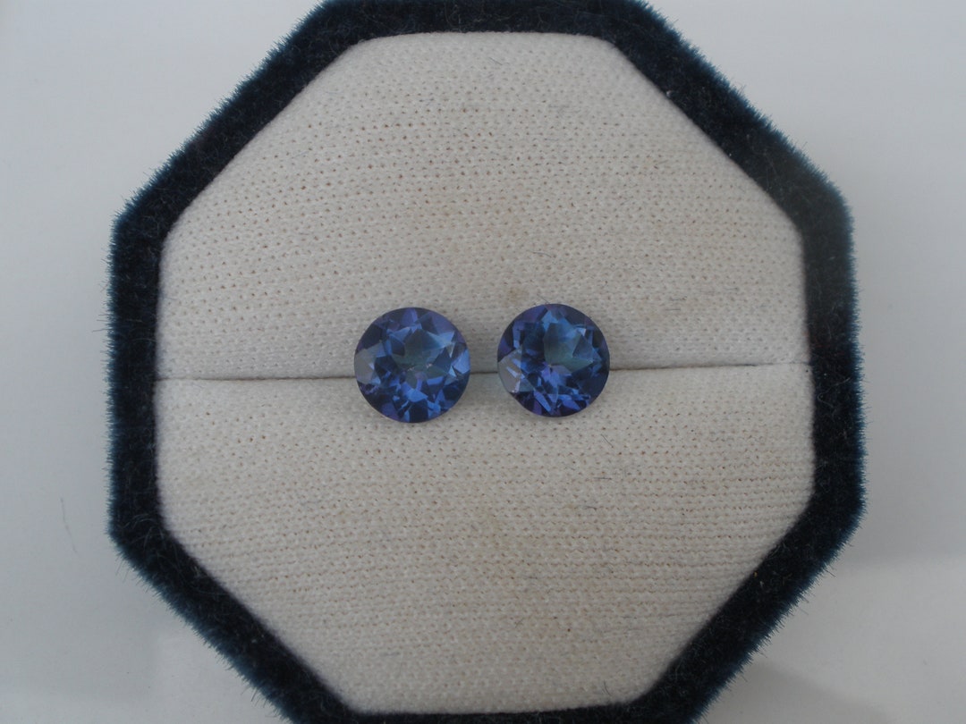 Midnight Blue Mystic Topaz Round Loose Faceted Gem Pair 8mm - Etsy