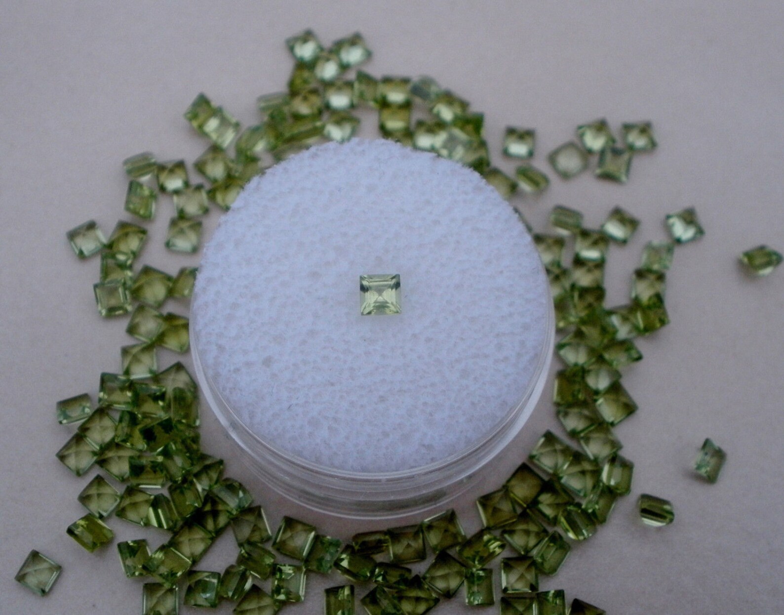 Peridot Square Loose Faceted Natural Gem 3mm - Etsy