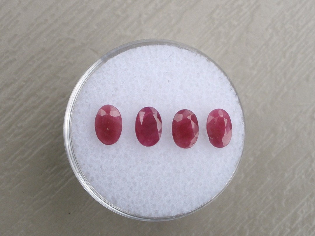 4 Burmese Ruby Oval Natural Gems Loose Faceted 7x5mm Each - Etsy