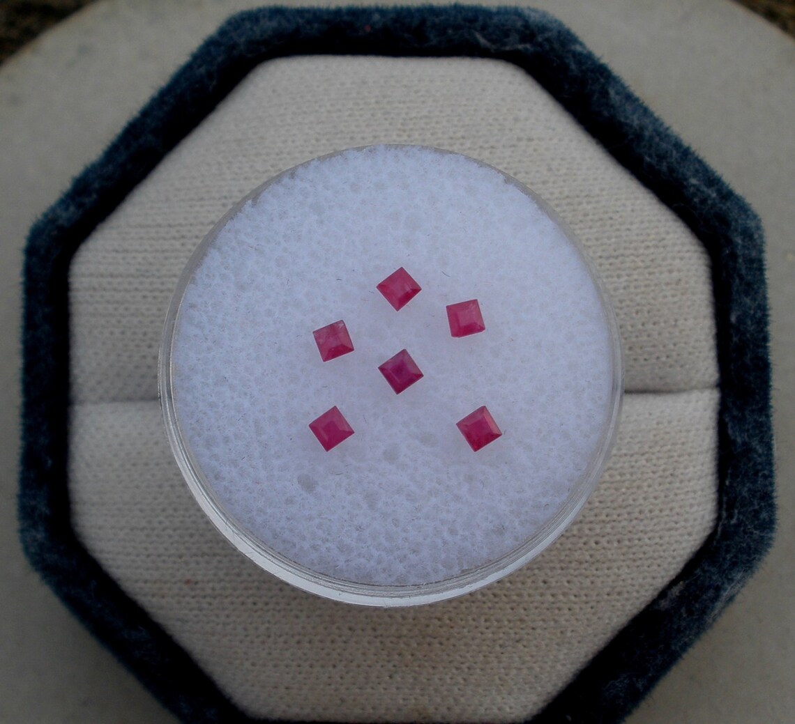 6 Loose Natural Red Ruby Square Loose Faceted Gems 2mm | Etsy