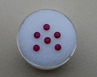 6 Loose Natural Red Ruby Round Gems 2.5mm | Etsy