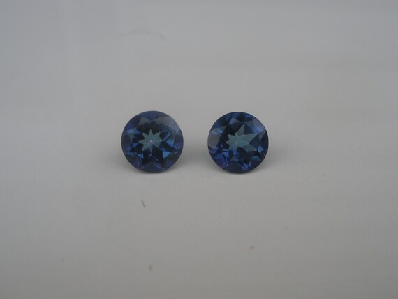 Midnight Blue Mystic Topaz Round Loose Faceted Gem Pair 8mm - Etsy